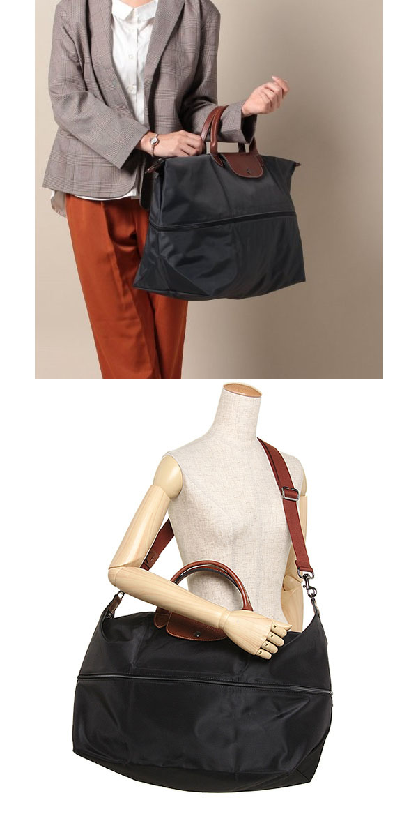 LC049*LONGCHAMP LE PLIAGE EXPANDABLE TRAVEL TOTE 1199089 (NAVY)